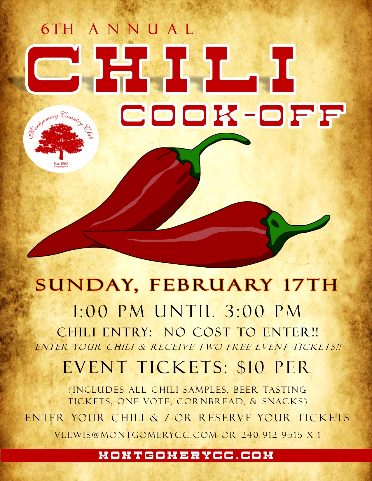 Chili Cook Off (POSTPONED) | Montgomery Country Club | 2019-02-17
