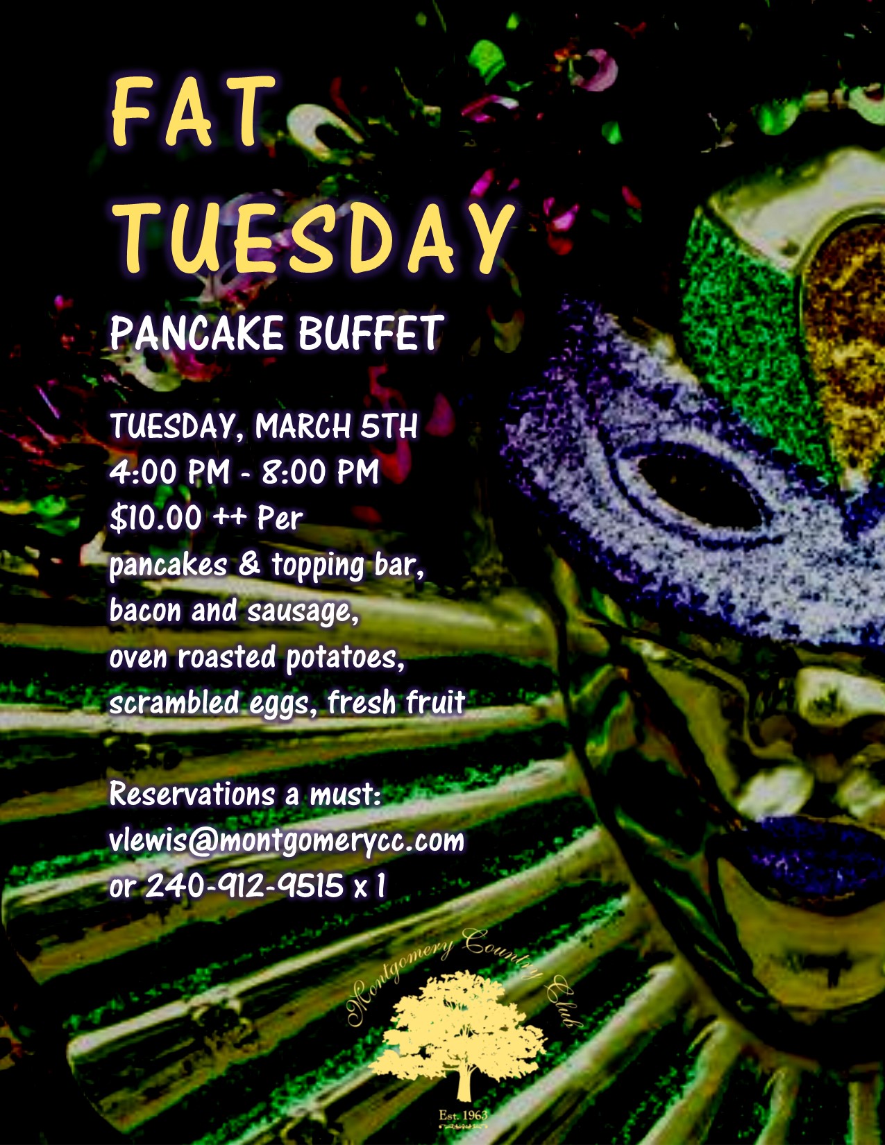 Fat Tuesday Pancake Buffet | Montgomery Country Club | 2019-03-05