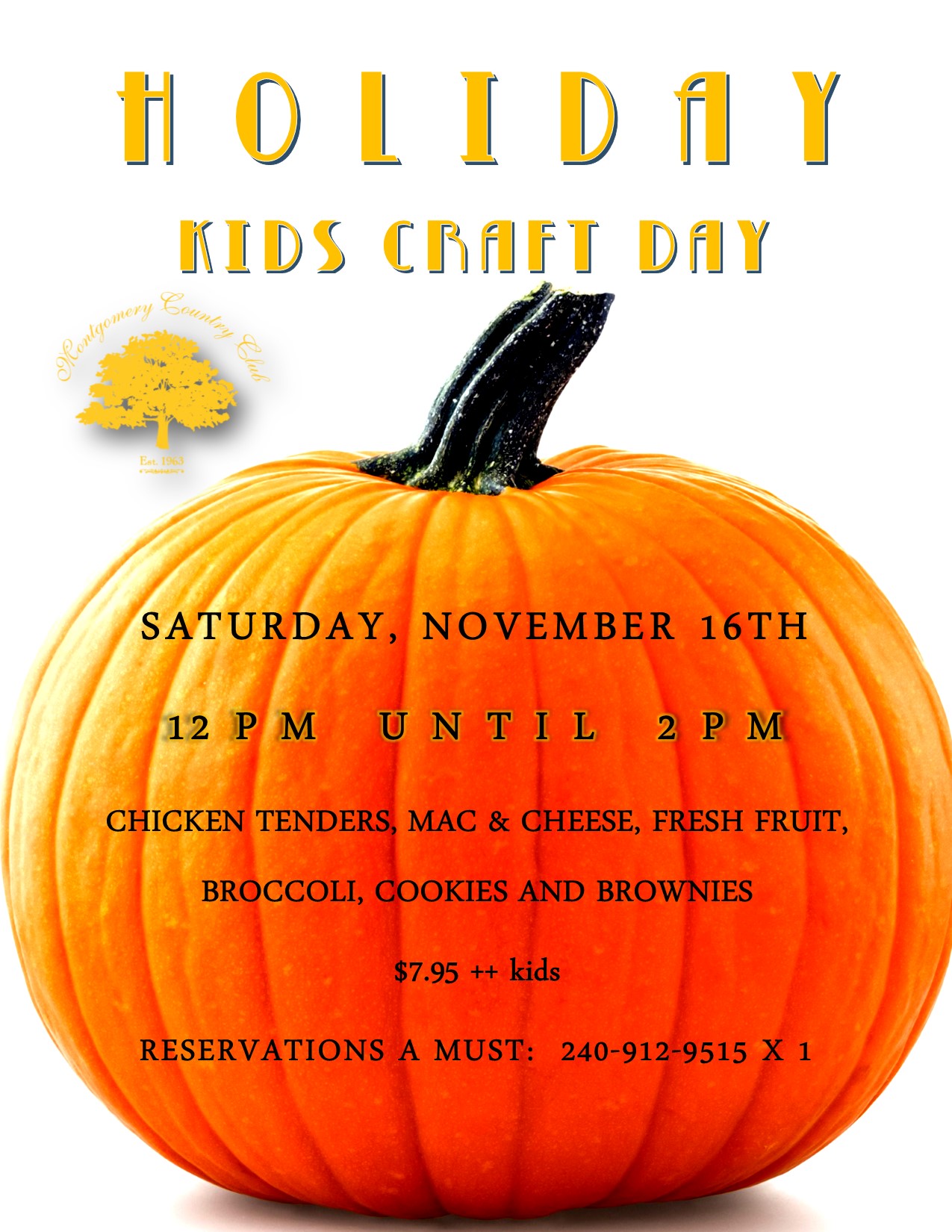 Kids Craft Day | Montgomery Country Club | 2019-11-16